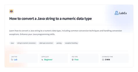 How To Convert A Java String To A Numeric Data Type Labex