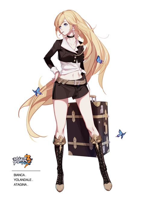 Safebooru 1girl Absurdres Belt Benghuai Xueyuan Blonde Hair Blue Eyes