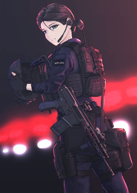 D Sawa613 Howa Firearms Company Original Absurdres Highres 1girl Assault Rifle Black