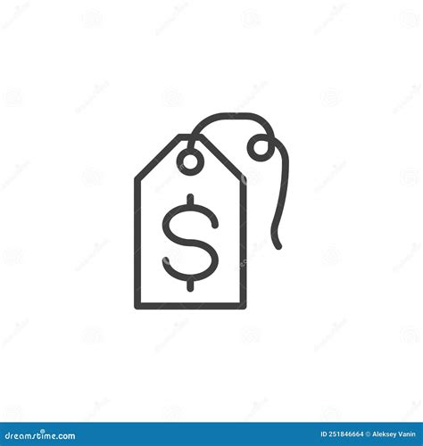 Price Tag Line Icon Stock Vector Illustration Of Coupon 251846664
