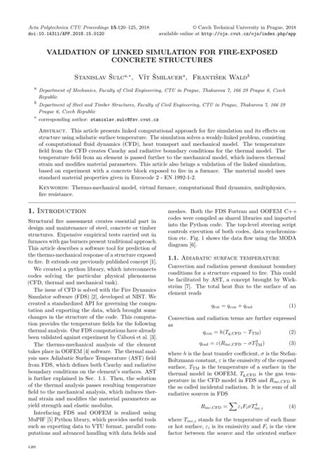 PDF VALIDATION OF LINKED SIMULATION FOR FIRE EXPOSED CONCRETE STRUCTURES
