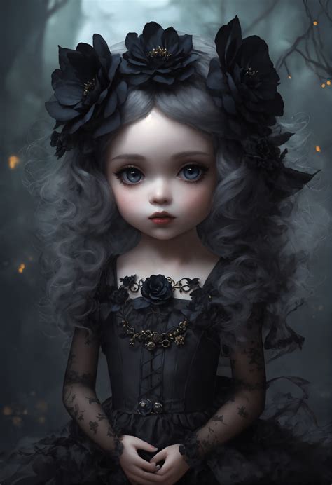 Lexica Portrait And Shot Full Body Of A Very Cute Fairy Gothic Chibi