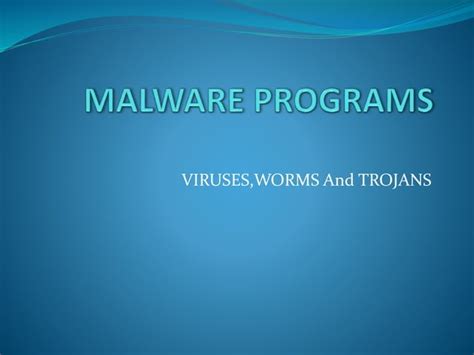 Malware Programs Pptx Antivirus Software Computer Software And