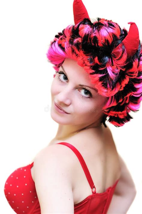 Gemeine Frau Stockbild Bild Von Stift Perücke Hupen 12449771
