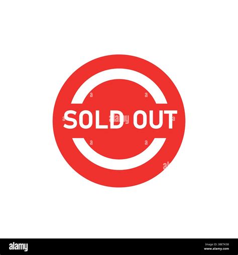 Sold Out Badge In Red Vector Label On White Background Stock Vector