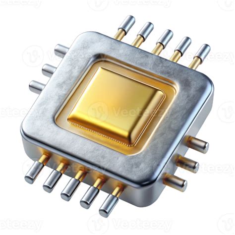 Extraordinary Classic Quantum Computing Chip Gold And Silver