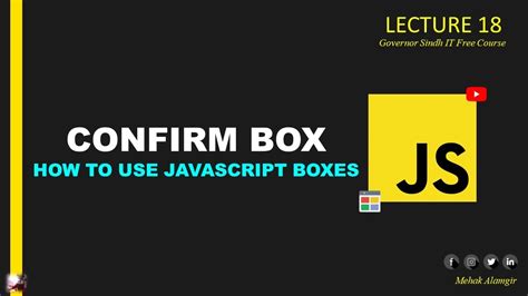 Confirm Box In Javascript I Confirm Box In Javascript In Urduhindi