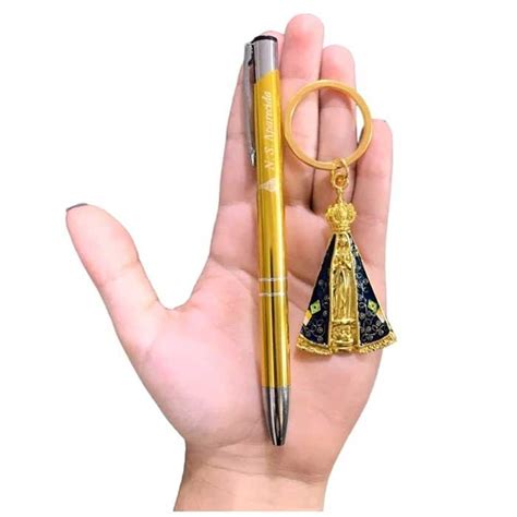 🌹 Um Presente Com Devoção Kit Caneta E Chaveiro De Nossa Senhora