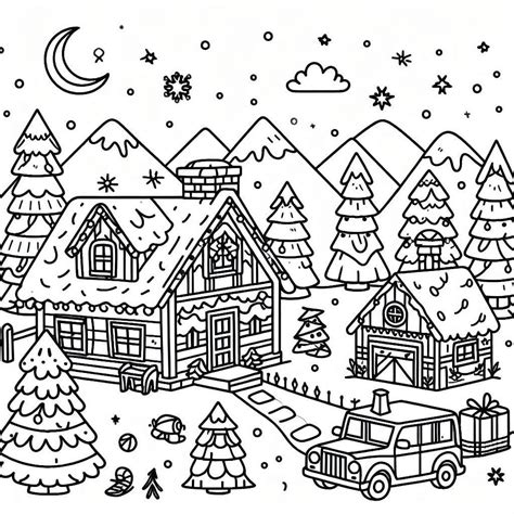 Coloriage Village De Noël à Imprimer Sur Coloriageenfantcom