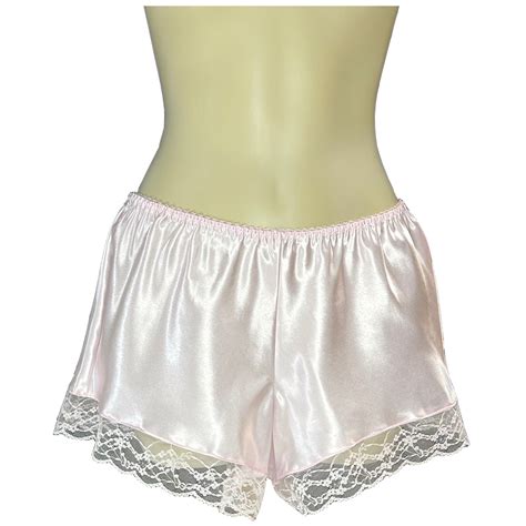 Pink Sexy Satin Lace French Knickers Shorts Negligee Lingerie Just