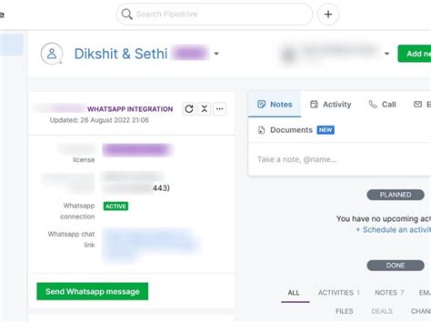 pipedrive integration with whatsapp without using twilio upwork