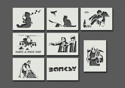 Banksy Stencils Part 3 Reusable Stencils For Wall Art Etsy Uk
