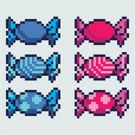 Pixel Candy Set Of Four Colorful Candies 35956035 Vector Art At Vecteezy