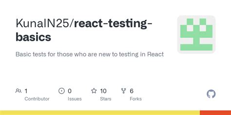 GitHub KunalN React Testing Basics Basic Tests For Those Who Are New To Testing In React