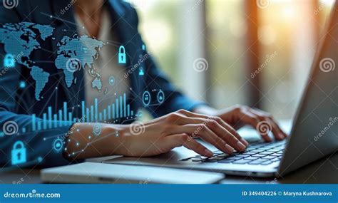 Business Person Uses Laptop For Data Analysis Global Data Trends