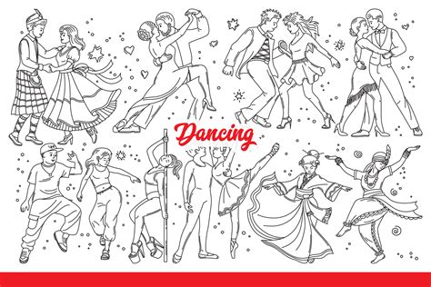 Dancing Couples Performing Folk Or Popular Club Dances At Parties And