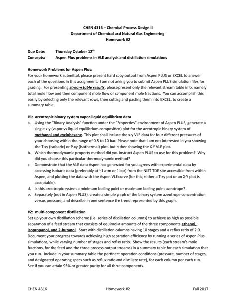 Hw 2 2017 Dr Alexanders Class Chen 4316 Chemical Process