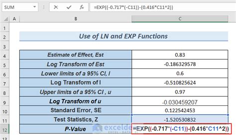 How To Calculate P Value From Confidence Interval In Excel