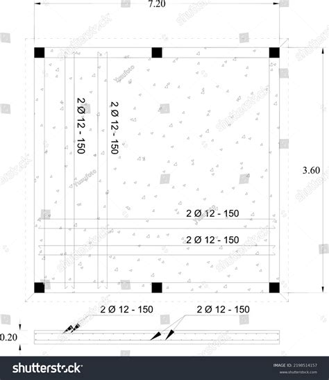 Sketch Slab Reinforcement Plan Reservoir Sketch Stock Vector Royalty Free 2198514157