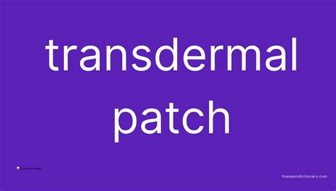 Transdermal Patch Examples At Echo Stone Blog