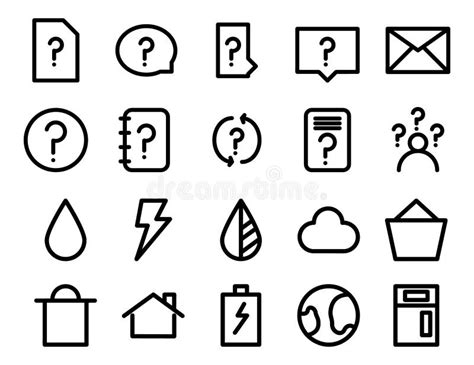Sleek Monoline Vector Icon Set Stock Vector Illustration Of Design