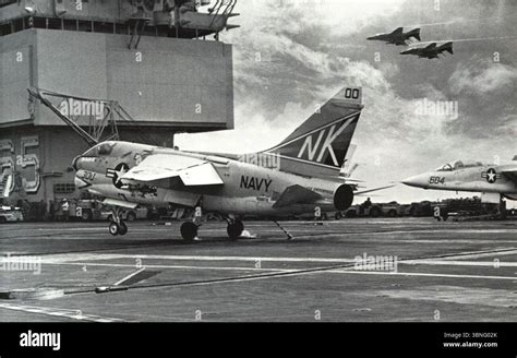 Ling Temco Vought A 7e Corsair Ii Of Va 97 Lands Aboard Uss Enterprise