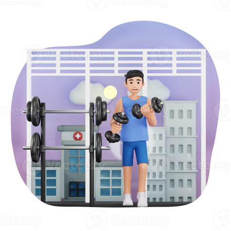 Male Weightlifter 3d Character Illustration 25068360 Png