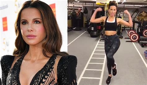 Ageless Kate Beckinsale 45 Shows Off Toned Tummy In Strenuous Workout