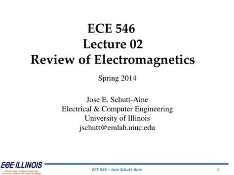 Ppt Ece 546 Lecture 02 Review Of Electromagnetics Powerpoint