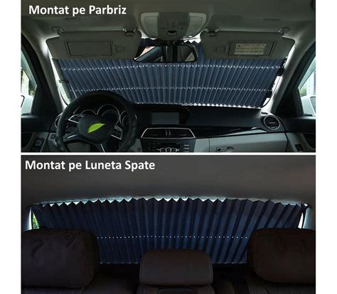Copertina Parasolar Auto Retractabil Impotriva Razelor Uv Fixare Prin