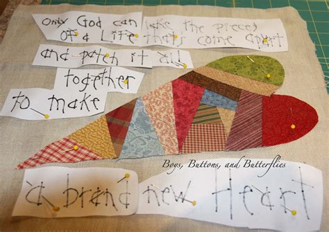 Buttons And Butterflies Patchwork Heart Foundation Piecing Tutorial