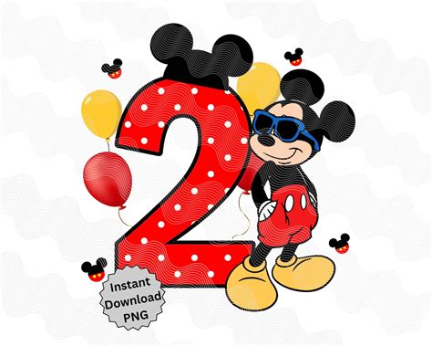 Mickey Mouse Png 2nd Birthday Png Mickey Birthday Graphic Mickey Sublimation Birthday