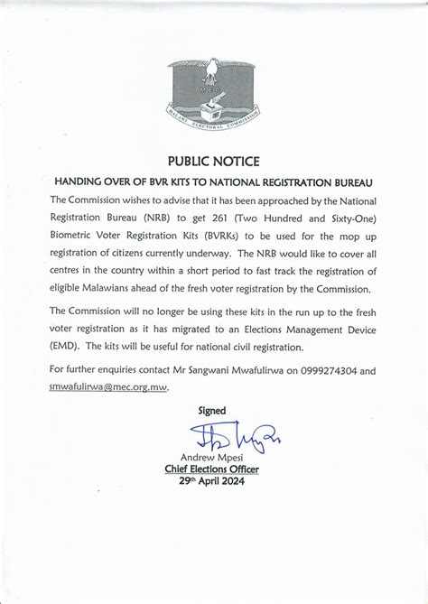 Mec Malawi Electoral Commission On Linkedin Public Statement The