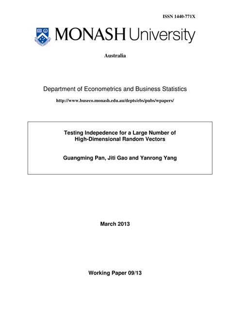 Pdf Testing Independence Among A Large Number Of High Dimensional Random Vectors
