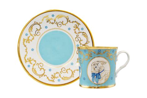 Чашка чайная с блюдцем 220 мл Николаевский Козлик с бантиком в подарочной упаковке купить