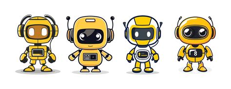 A Cute Robot Logo 50035640 Vector Art At Vecteezy