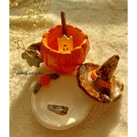 خرید و قیمت فنجان کدویی سرامیکی به شکل ست ترکیب پاییز و هالوین و کدو کاملا دستساز با لعاب مصرفی
