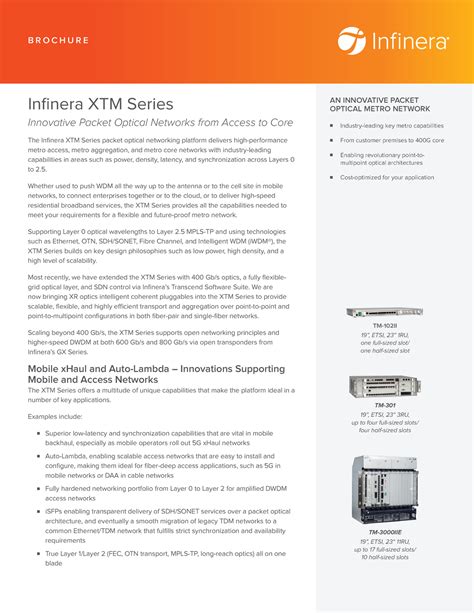 Innovative Packet Optical Networks From Access To Core 0031 Br Rev B