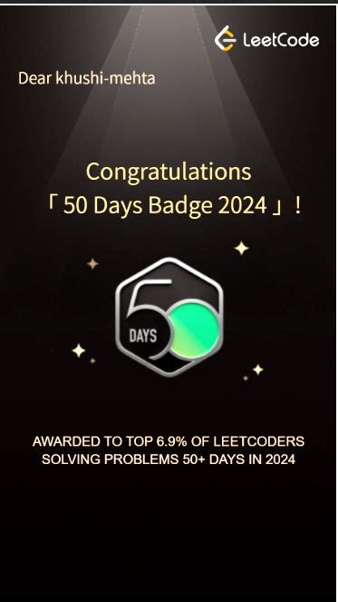 Khushi Mehta On Linkedin Leetcode Codingchallenges Datastructures Algorithms Learningjourney