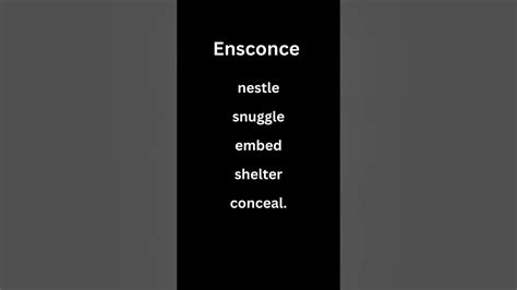Ensconce Synonyms Englishlanguage Englishvocabulary Youtube