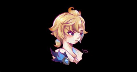 Mika Genshin Impact Fanart Watercolor Texture Mika Sticker Teepublic