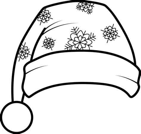 Santa Claus Hat Coloring Page Santa Claus Hat Coloring Page