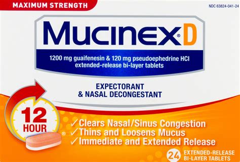 Mucinex D Expectorant And Nasal Decongestant Extended Release Tablets