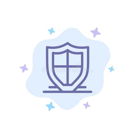 Internet Protection Safety Security Shield Blue Icon On Abstract