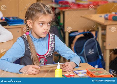 Girl In School To Labor Class Has Not Understood The Task And With A