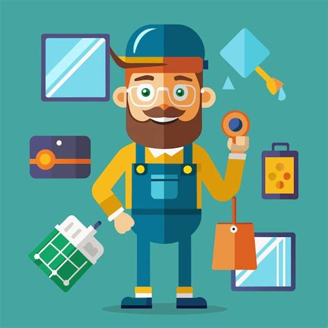 Flat Style Vector Health Educator Character Illustration Premium Ai