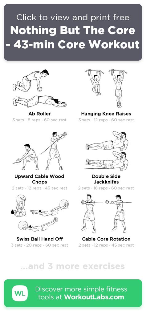 Nothing But The Core 43 Min Core Workout Click To View And Print