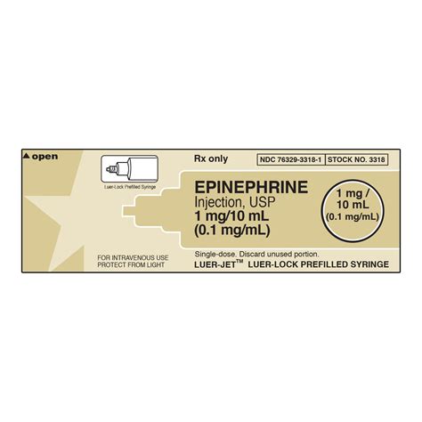 Epinephrine 1 10 000 Luer Jet