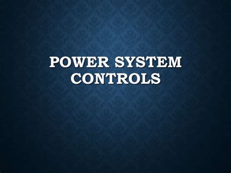 Power System Control Pptx