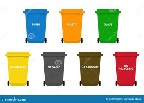 Waste Sorting Bins Set Vector Illustration Image Waste Sorting Bins Set Vector Illustration Image